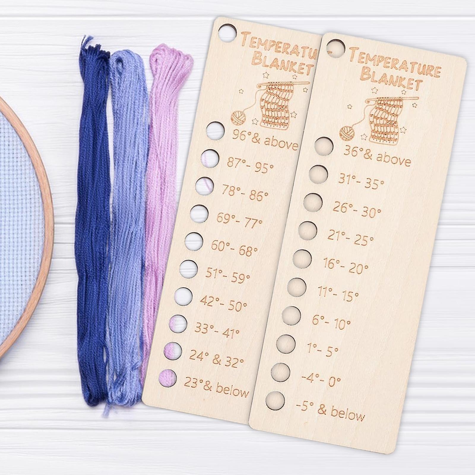 Temperature Blanket Color Chart, Wool Shade Organiser Card, Wood ...