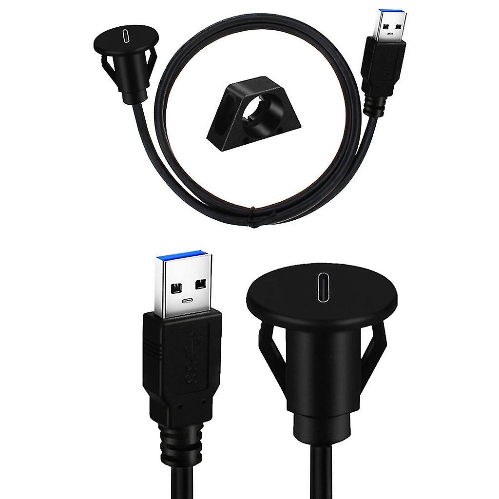 Usb 3.0 Male To Type-c Female Flush Mount Panel Cable For Car Boat ...