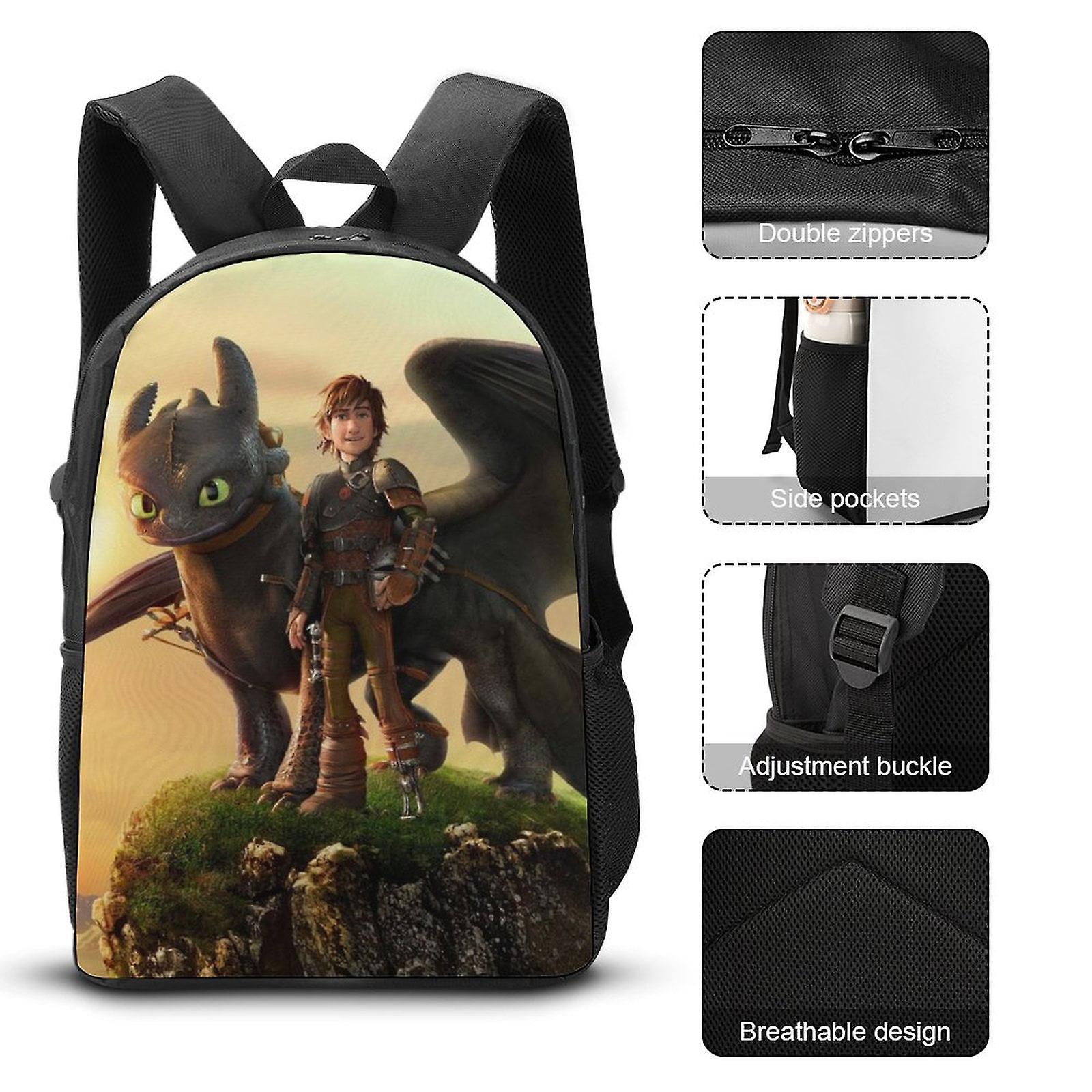 How To Train Your Dragon Toothless Backpack Set Cartoon Backpacks with ...
