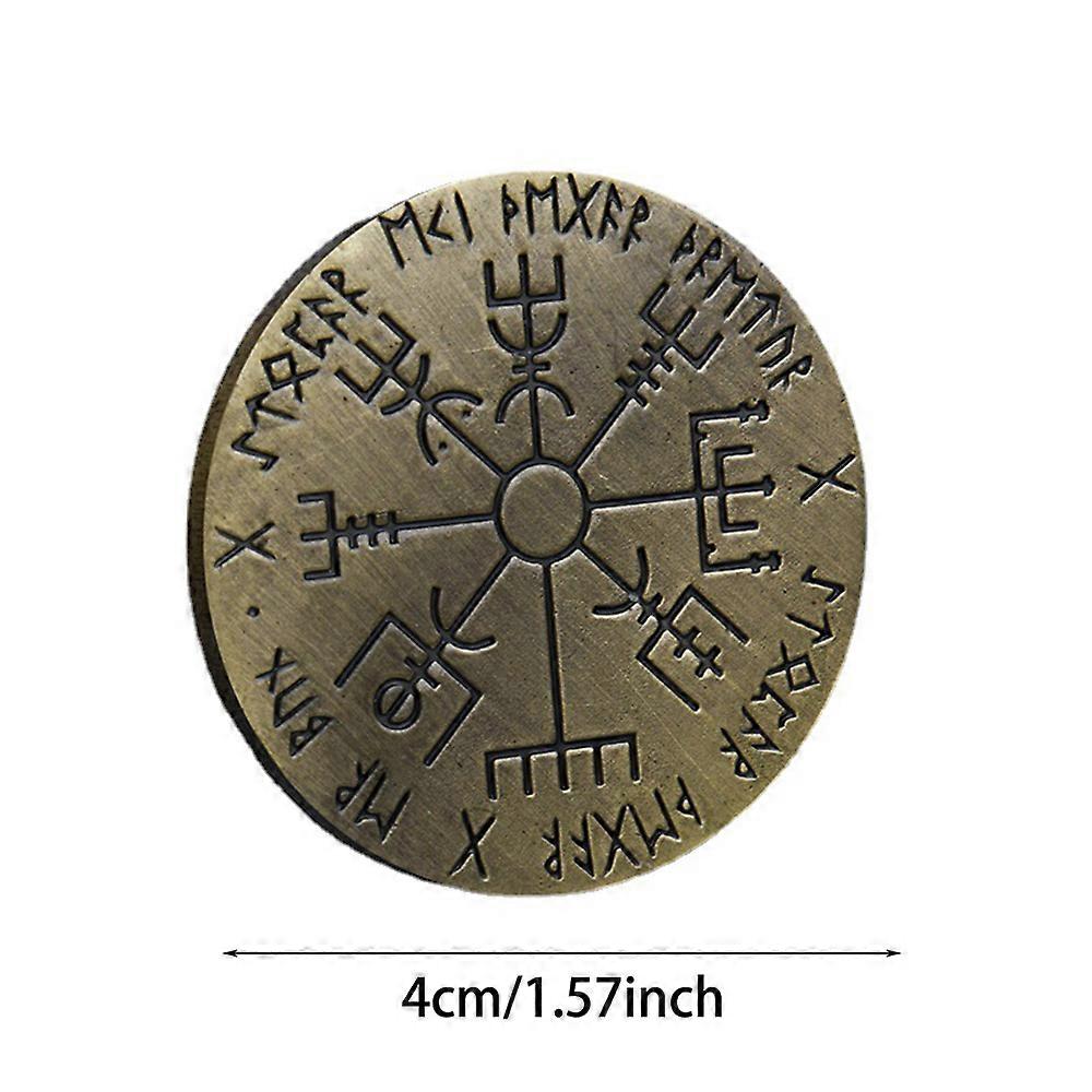 Nordic Viking Coin Vegvisir Guidepost Compass Commemorative Coins ...