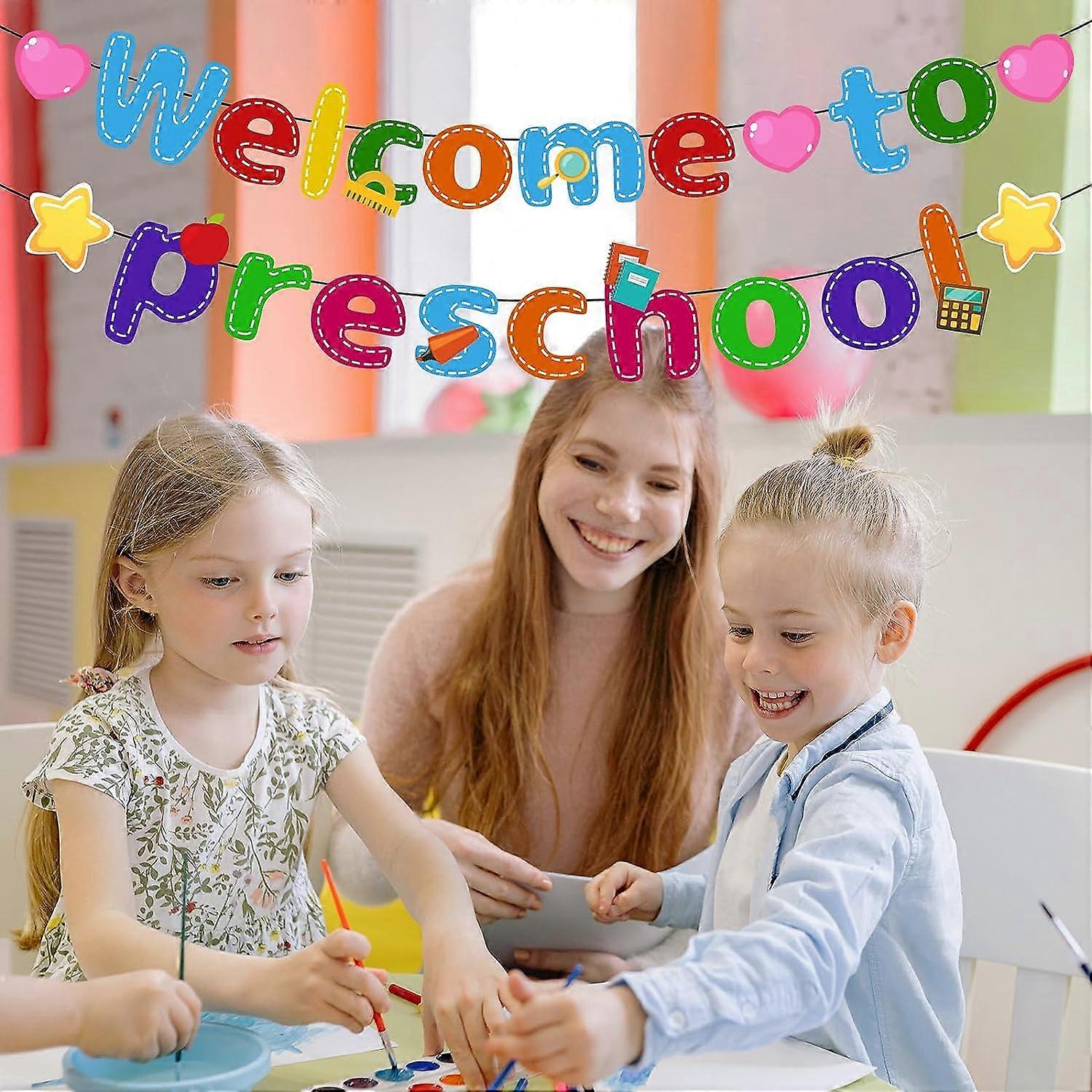 Back To School Banner Welcome To Preschool Banner For Back To School ...