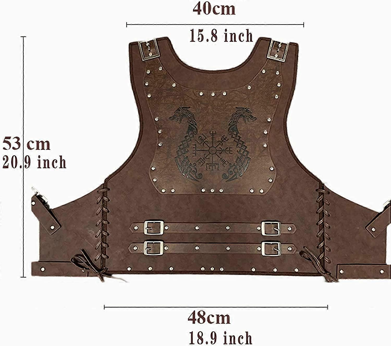 Viking Warrior PU Leather Chest Armor Retro Knight Leather Body Armor Medieval Armor for LARP ...