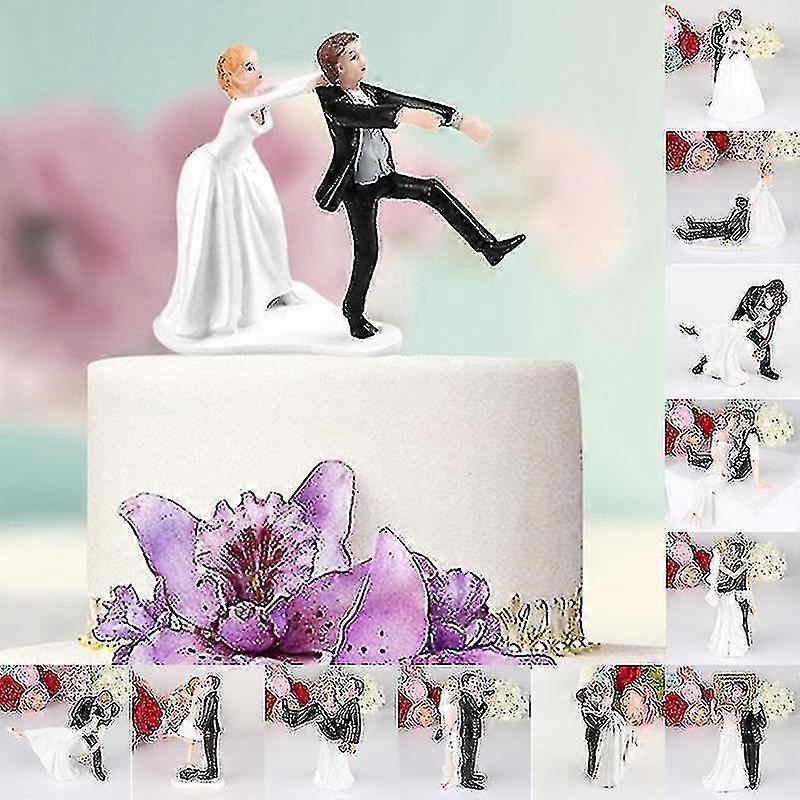 12 Style Fashion Synthetic Resin Bride&groom Figurine Wedding Cake ...