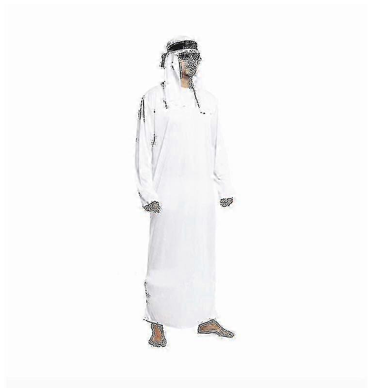 Men's Arab Costume Arabian Sheik Halloween Cosplay Robe Fancy Dress ...