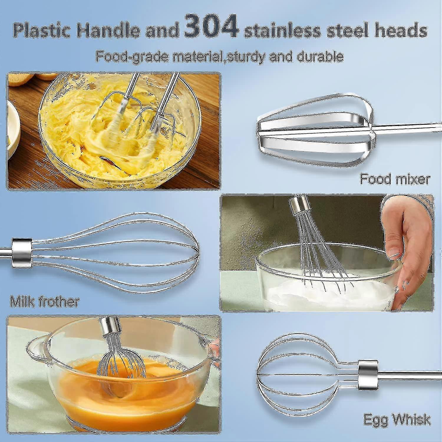 Cordless Electric Whisk, Electric Whisk, 3 Beaters 3 Adjustable Speeds ...