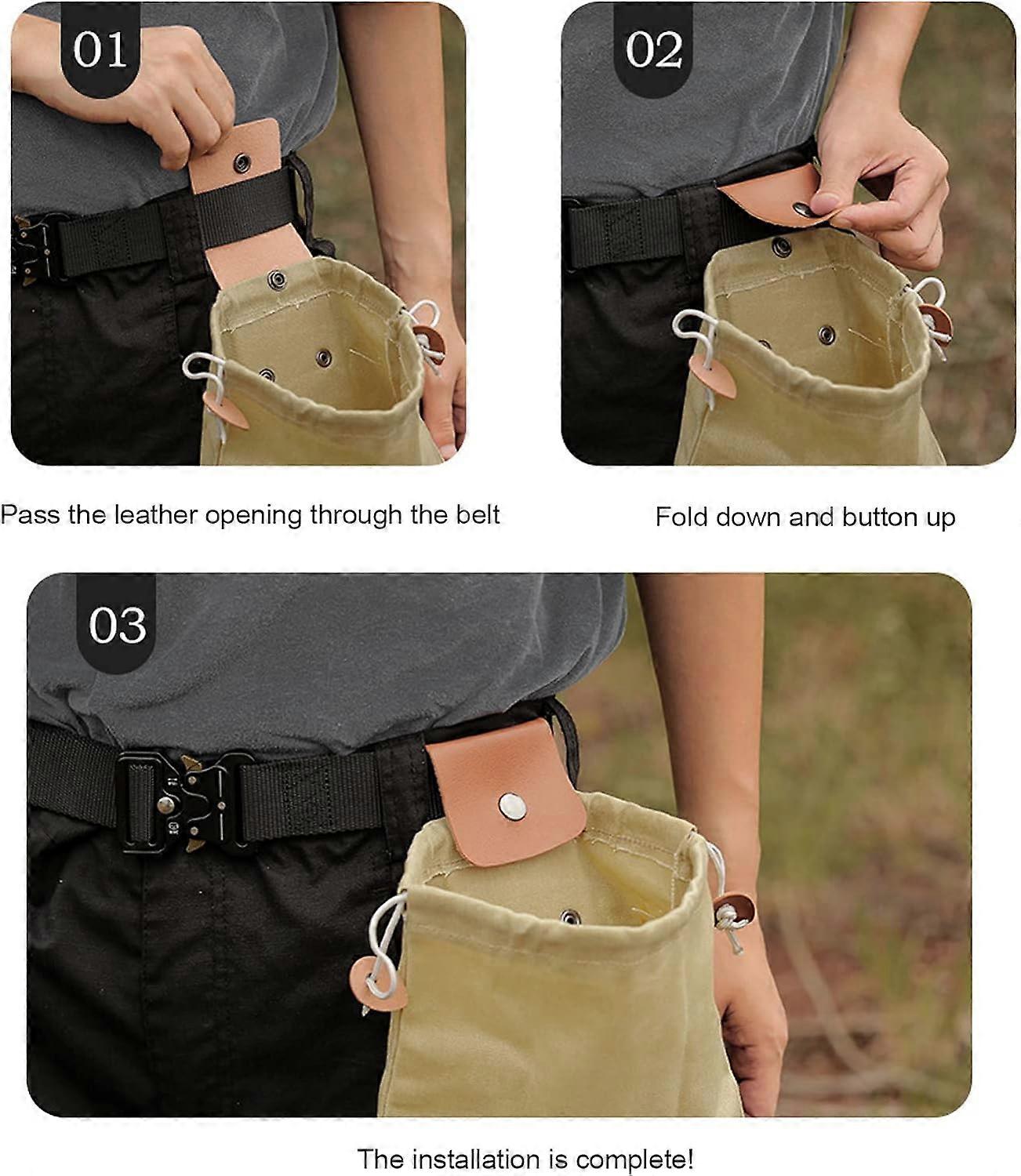 2 PACK Foraging Foldable Bushcraft Bag Protable Tool Belt Bag Canvas ...