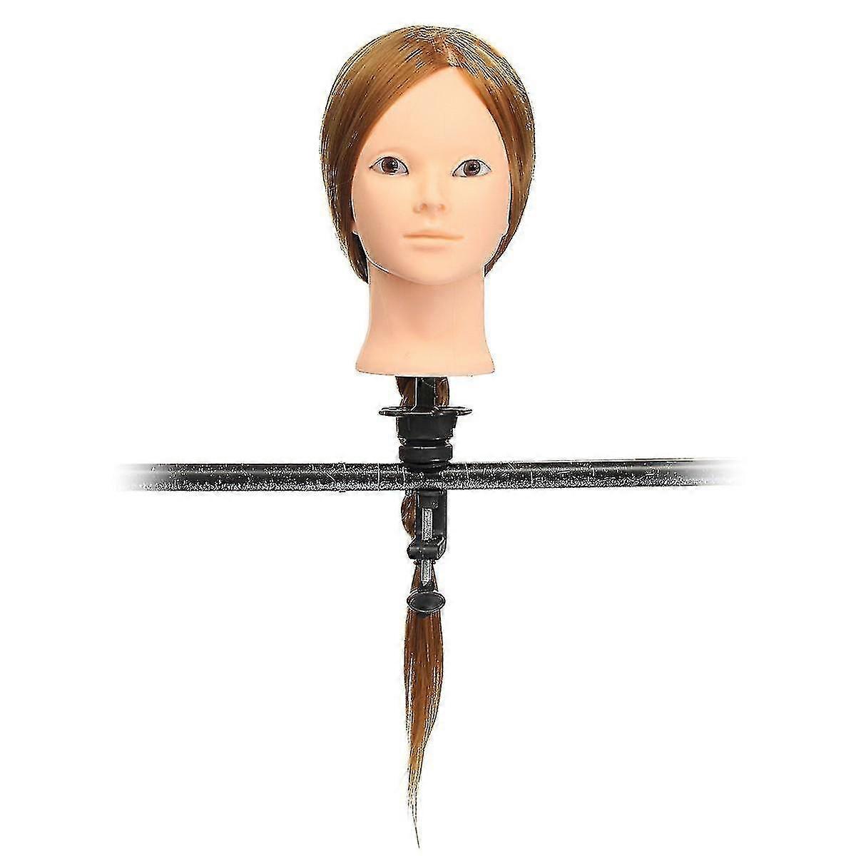 24'' Hairdressing Human Hair Practice Makeup Training Mannequin Head ...