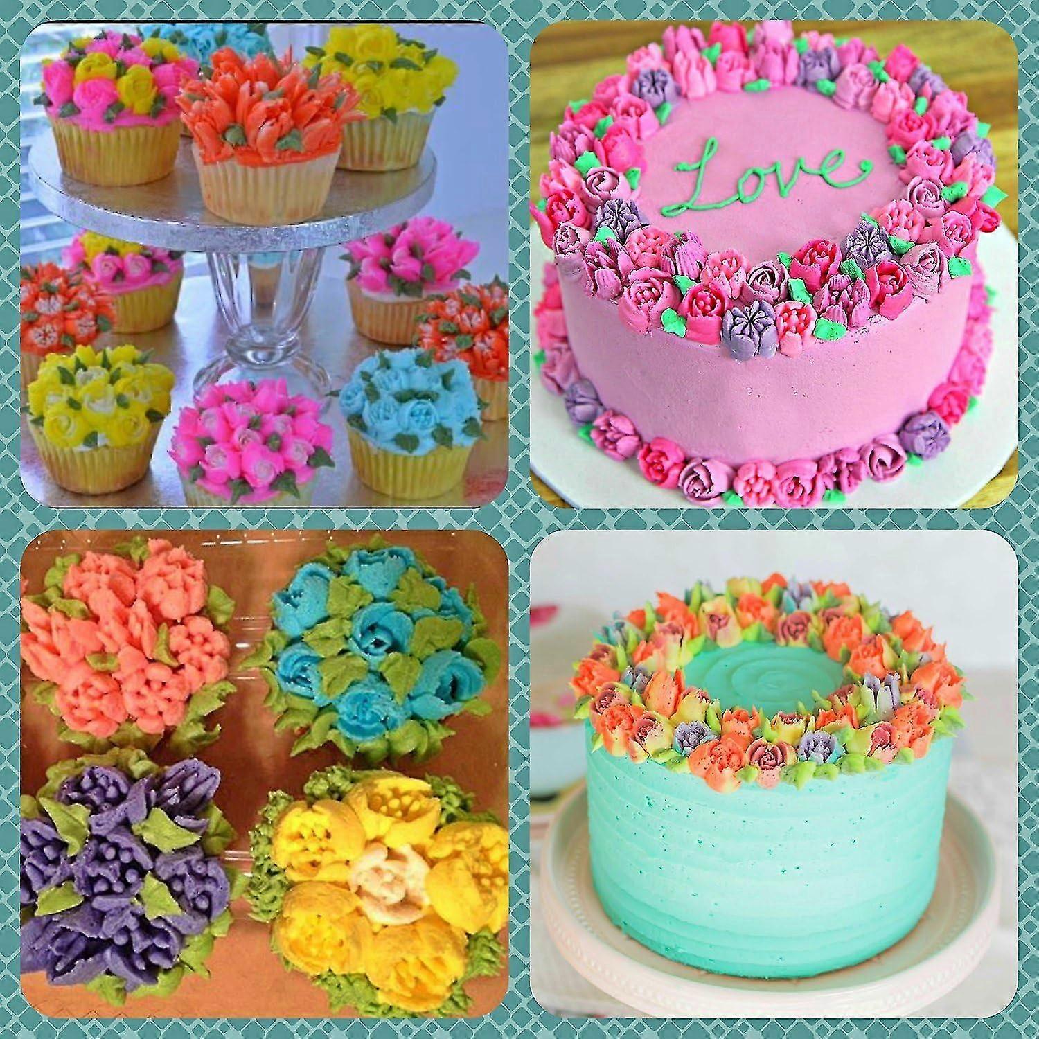 Russian Piping Tips Set - Flower Frosting Kit With 12 Icing Nozzles, 2 ...