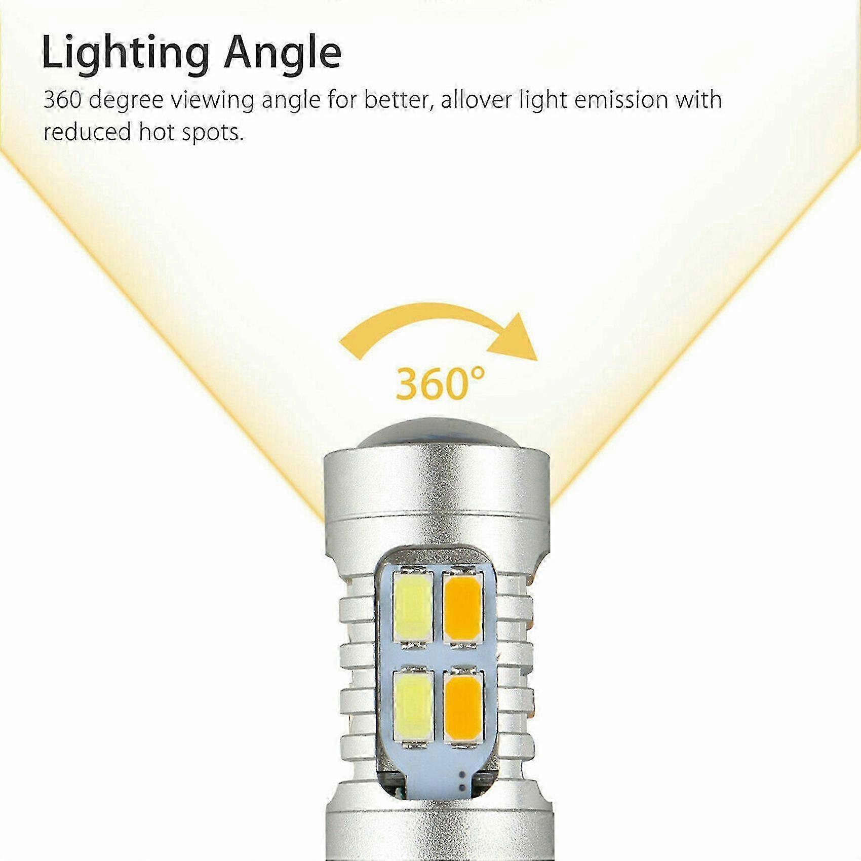 2PCS T20 7443 W21/5W 5630 Dual Color LED Bulb Canbus Car Turn Signal ...