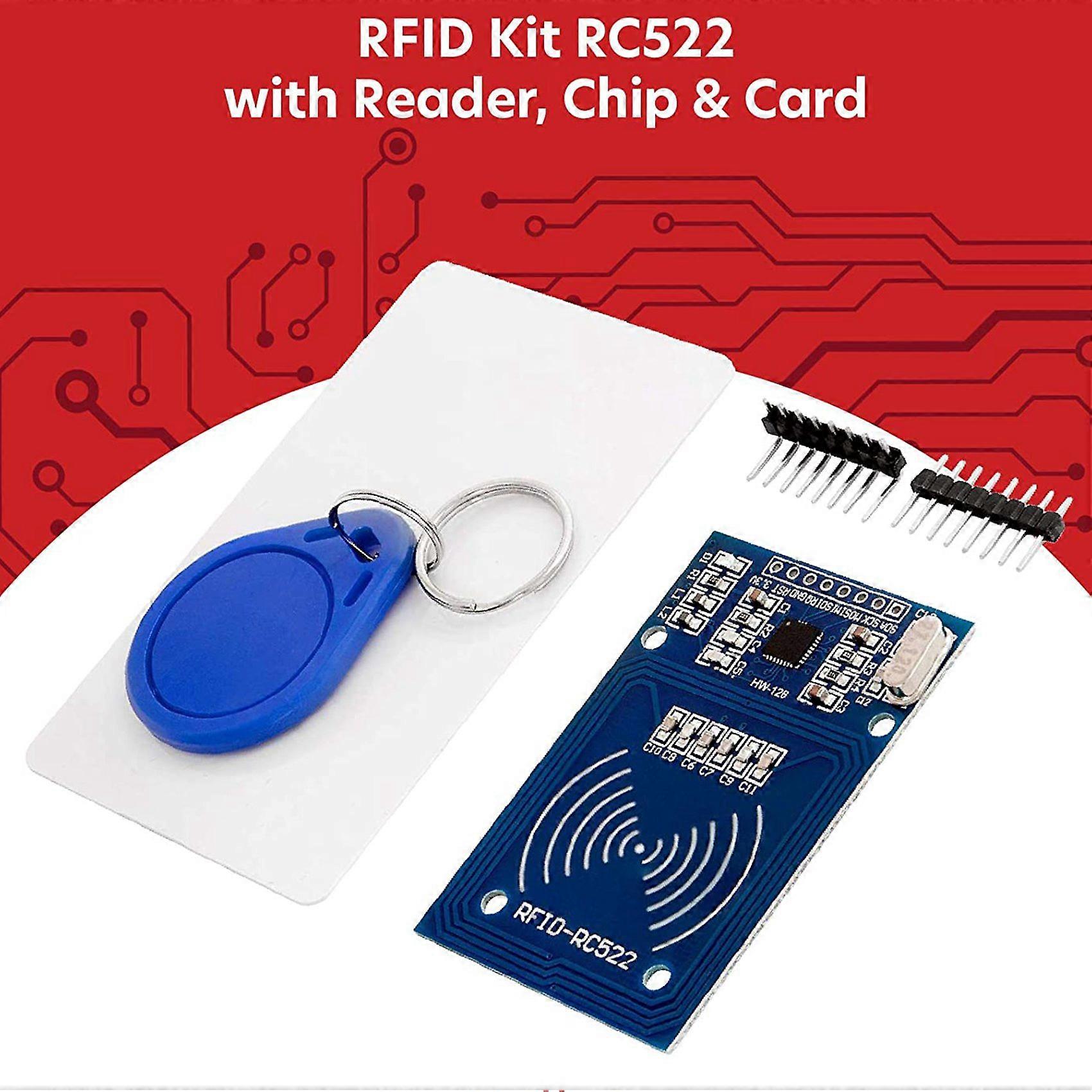 RFID Kit RC522 with Reader, Chip and Card 13.56 MHz SPI Compatible with ...