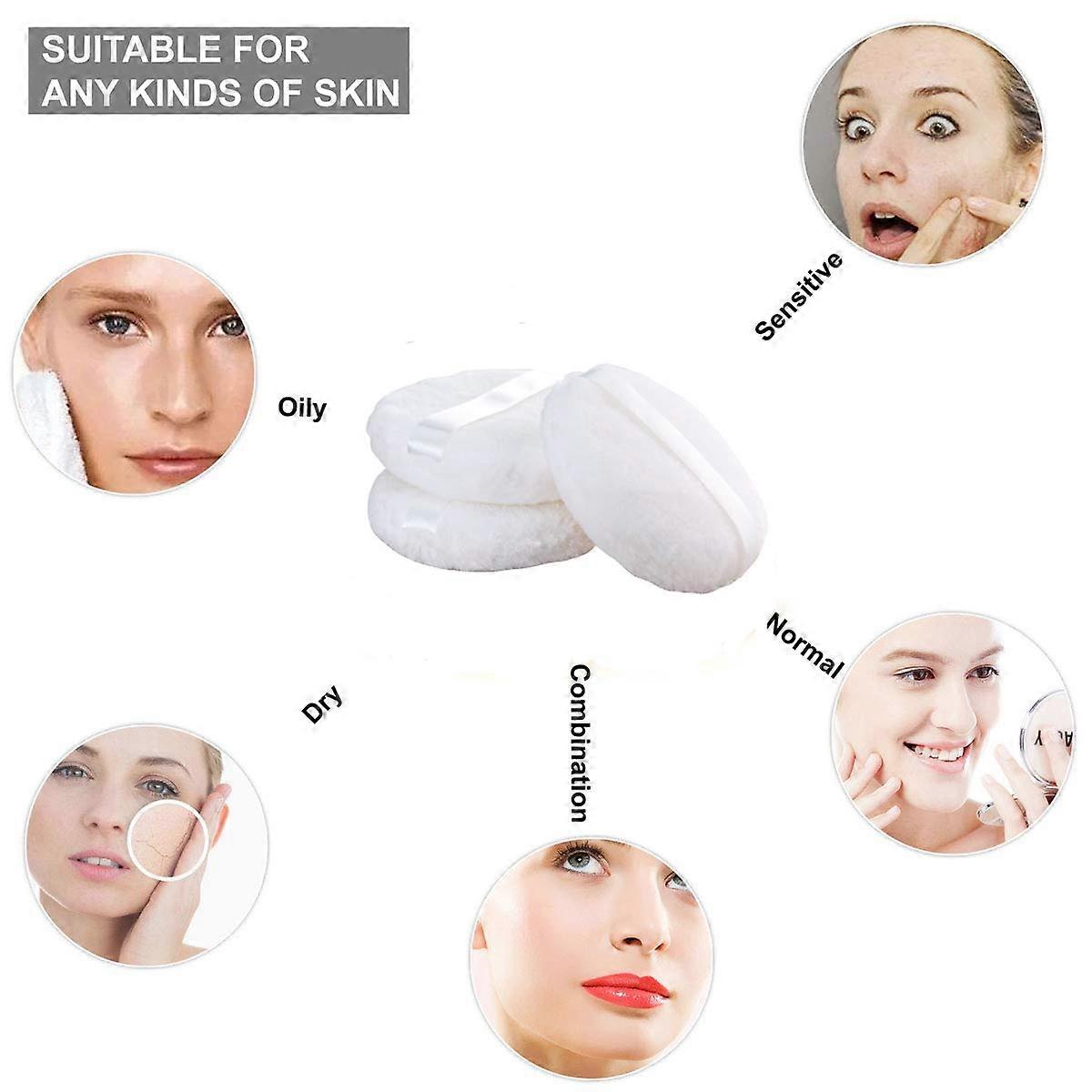 Pure Cotton Powder Puff Puff for Powder Foundation with Strap 3 inch ...