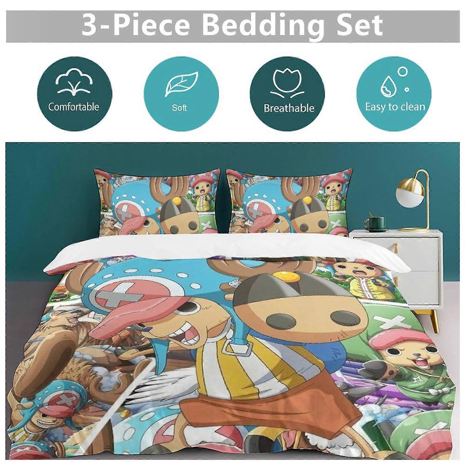 Bh216 Tony Tony Chopper Bed Duvet Cover Funny Anime Cartoon Bedding ...