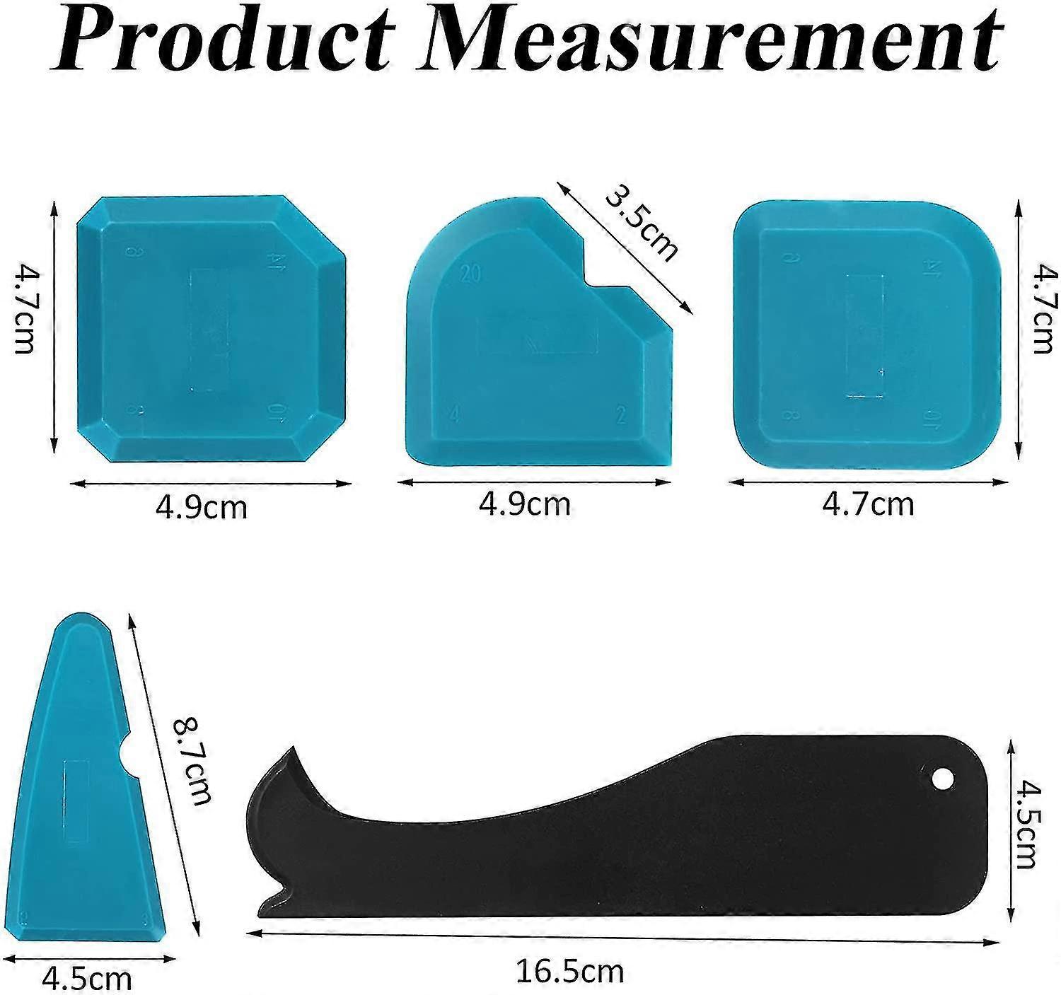 Caulking Tool, 5 Pcs Mastic Tool,silicone Grout Sealant Remover Tool With Plastic Scraper For ...