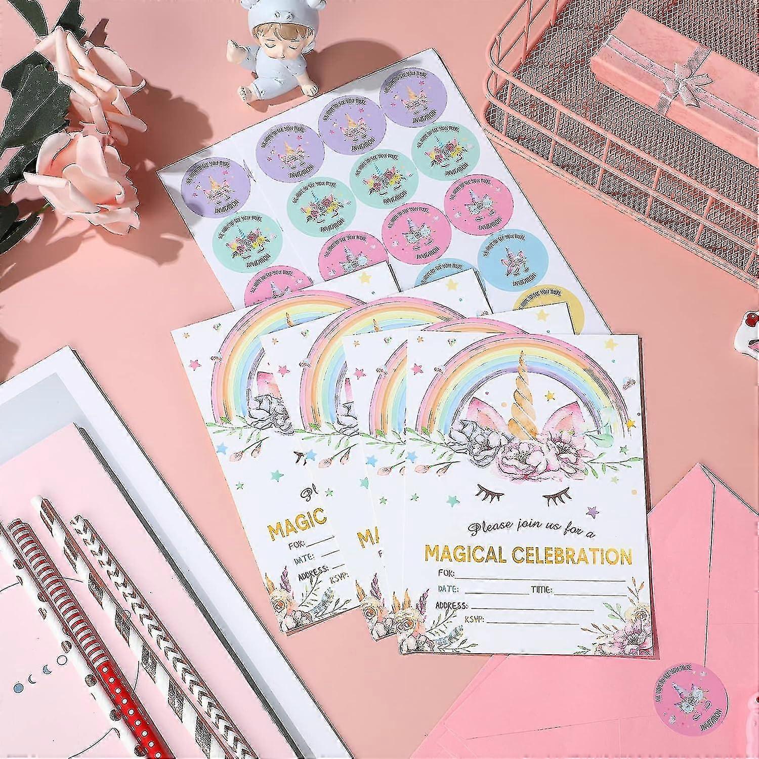 24 Pack Unicorn Birthday Invitation Unicorn Party Invitation Unicorn ...