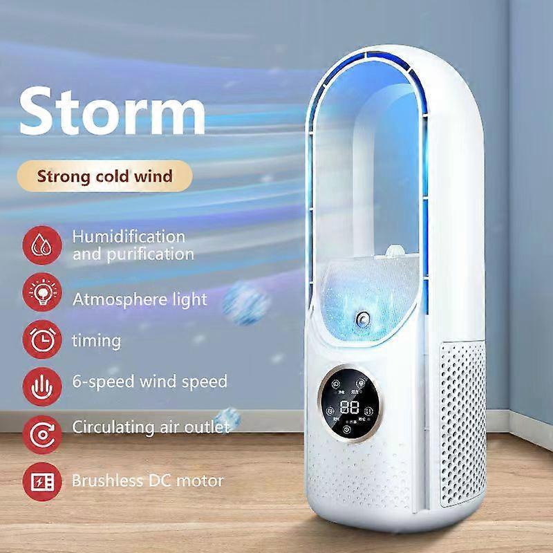 Bladeless Fan Portable Air Conditioner LED Display Desktop Fanless ...