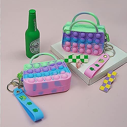 Pop Up Fidget Toys Purse For Women Girls With Keychain And Strap, Push ...