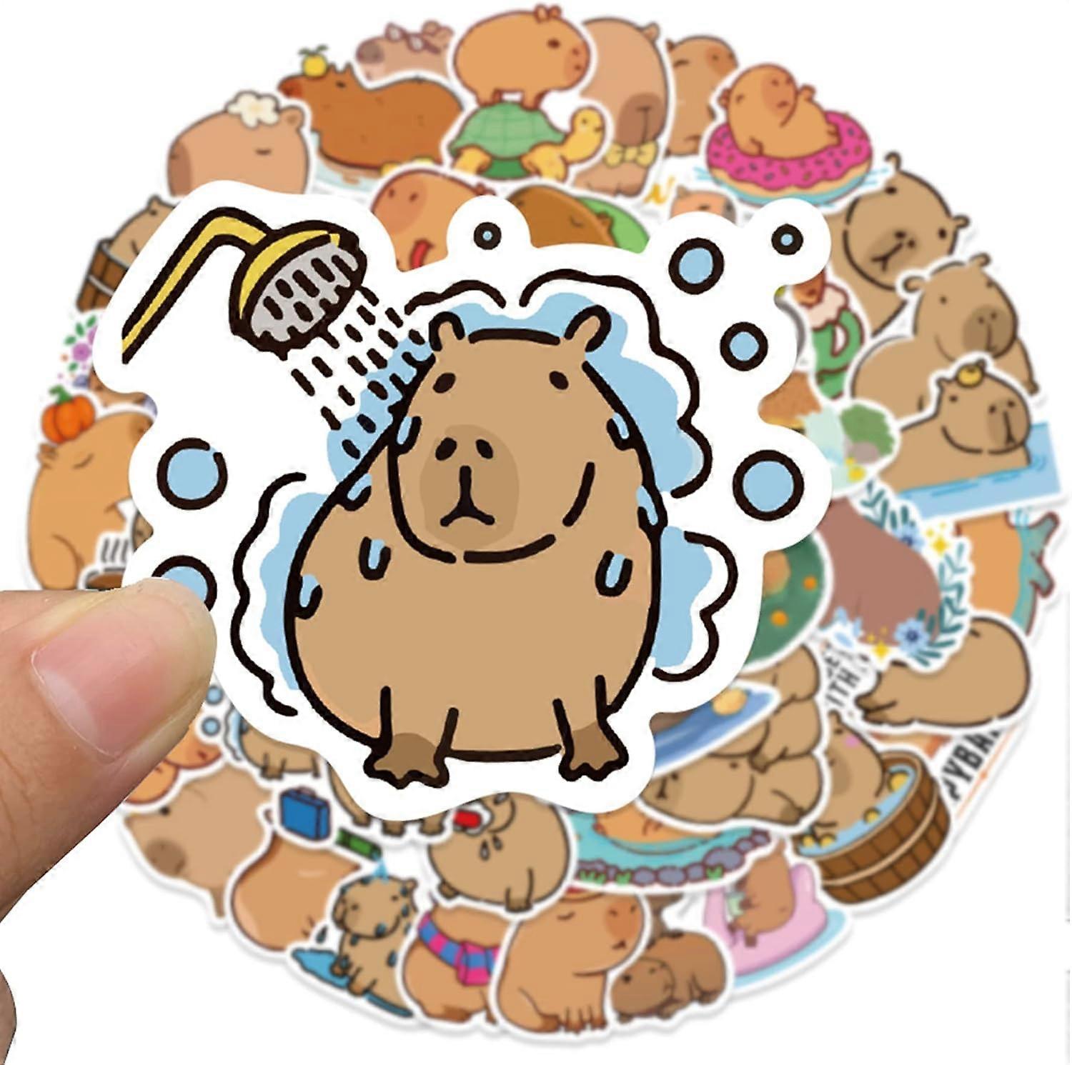 100Pcs Capybara Sticker Waterproof PVC Cartoon Animal Sticker Set Cute ...