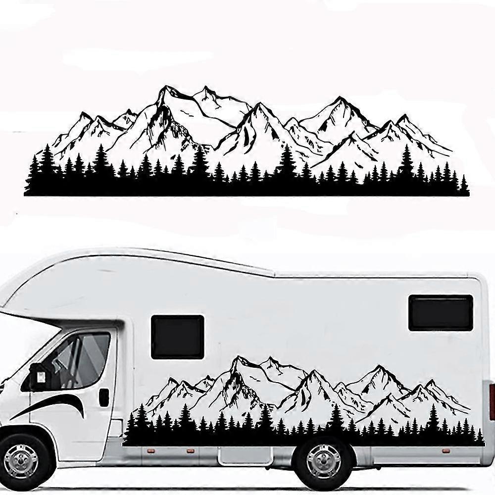 Large Panorama Mountain Forest Tree Camper Rv Car Sticker Decal ...