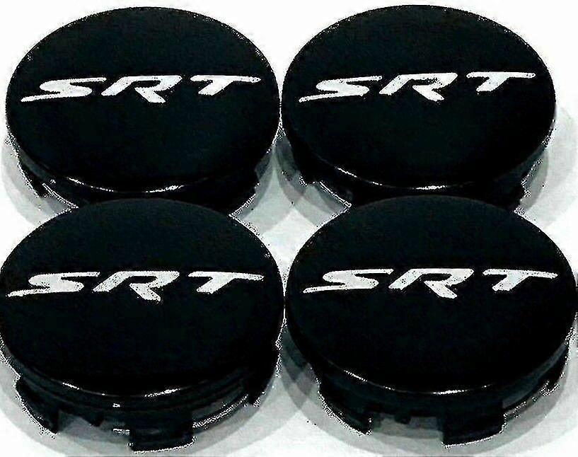 4pc Srt Wheel Hub Center Caps 2.5" For Dodage Challenger Charger Black ...