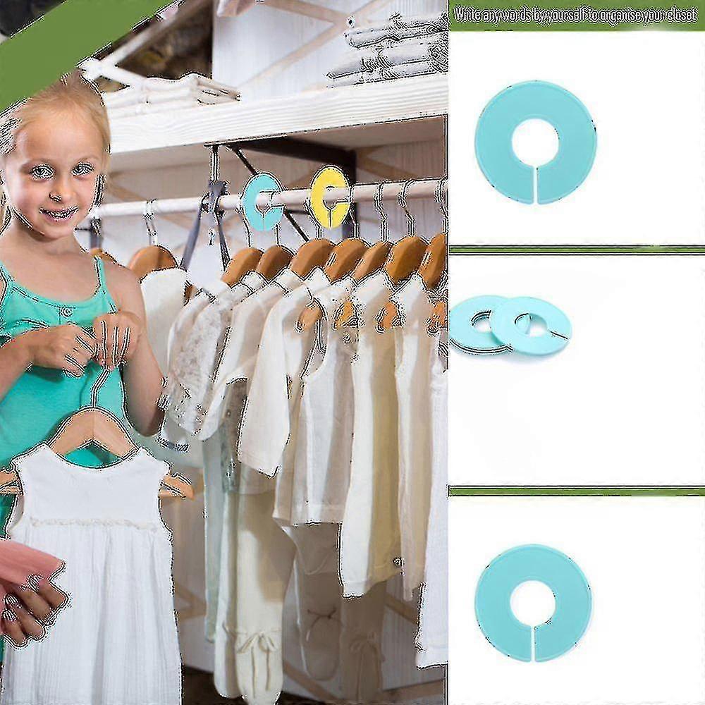 24 Pieces 8 Colors Clothing Size Dividers Round Hangers Closet Dividers ...