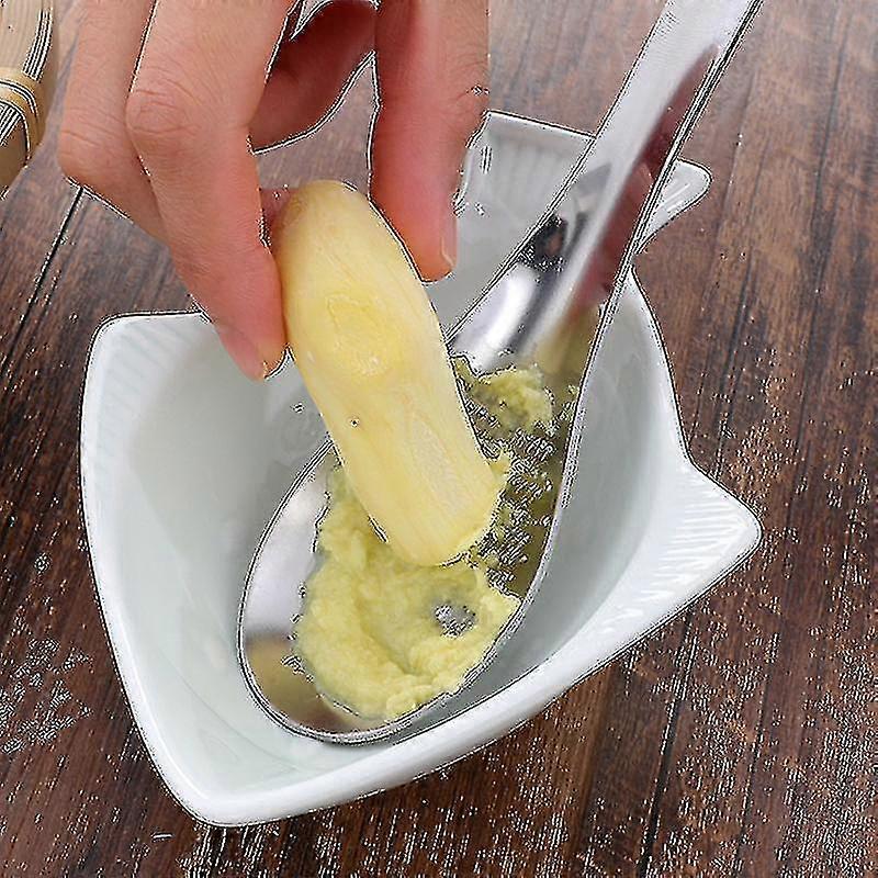 Xh Stainless Steel Ginger Grinder Garlic Masher Manual Grinding Spoon ...