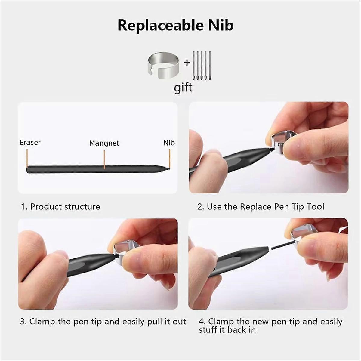 Stylus Pen for Scribe for ReMarkable 2 4096 Pressure Sensitivity Eraser ...