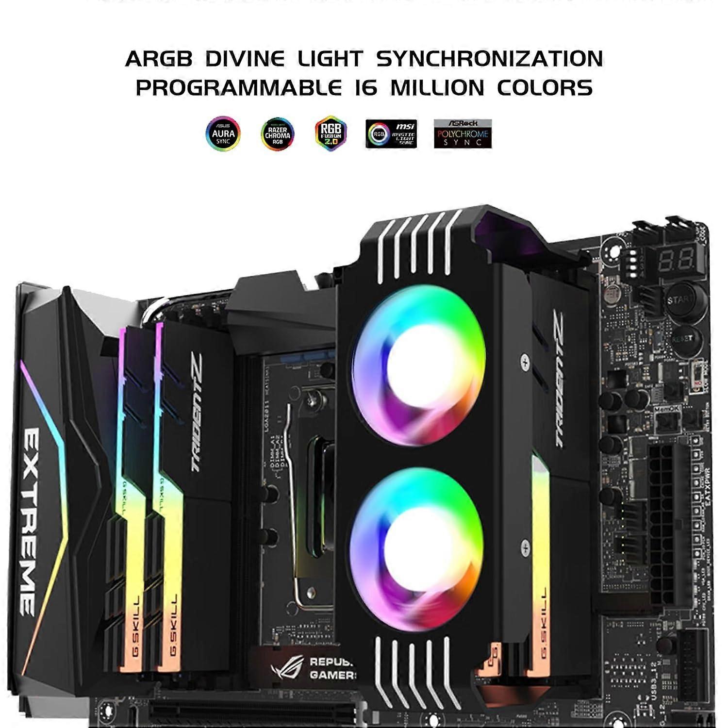 ARGB RAM Cooler Fans,5v/3-Pin ARGB Light Effect RAM Fans for DDR/DDR2 ...