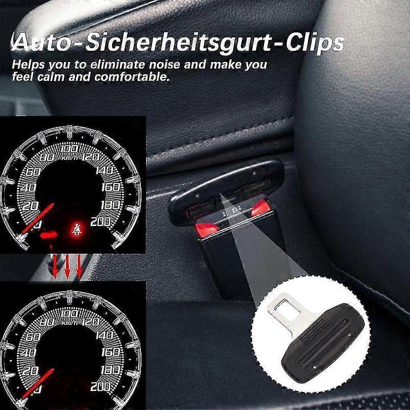 4pcs Seat Belt Alarm Stopper Car Seat Belt Buckle Stainless Steel Belt ...