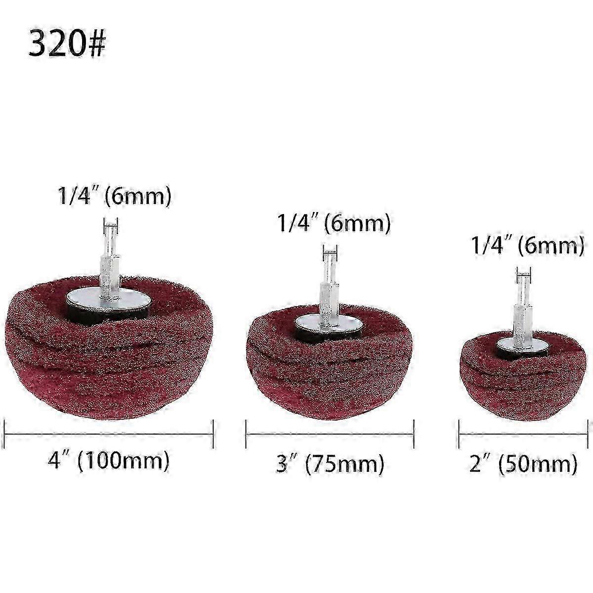 6pcs Dome Type Sanding Mop Polishing Pad, Nylon Fiber Polishing Wheel ...