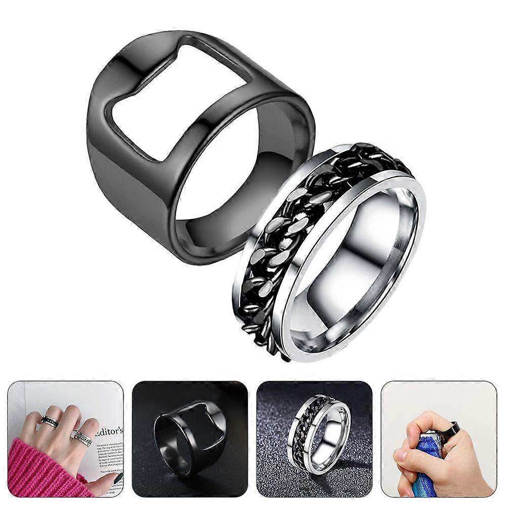 1 Pair Bottle Opener Rotatable Knuckle Ring Beer Coke Bottle Opener ...