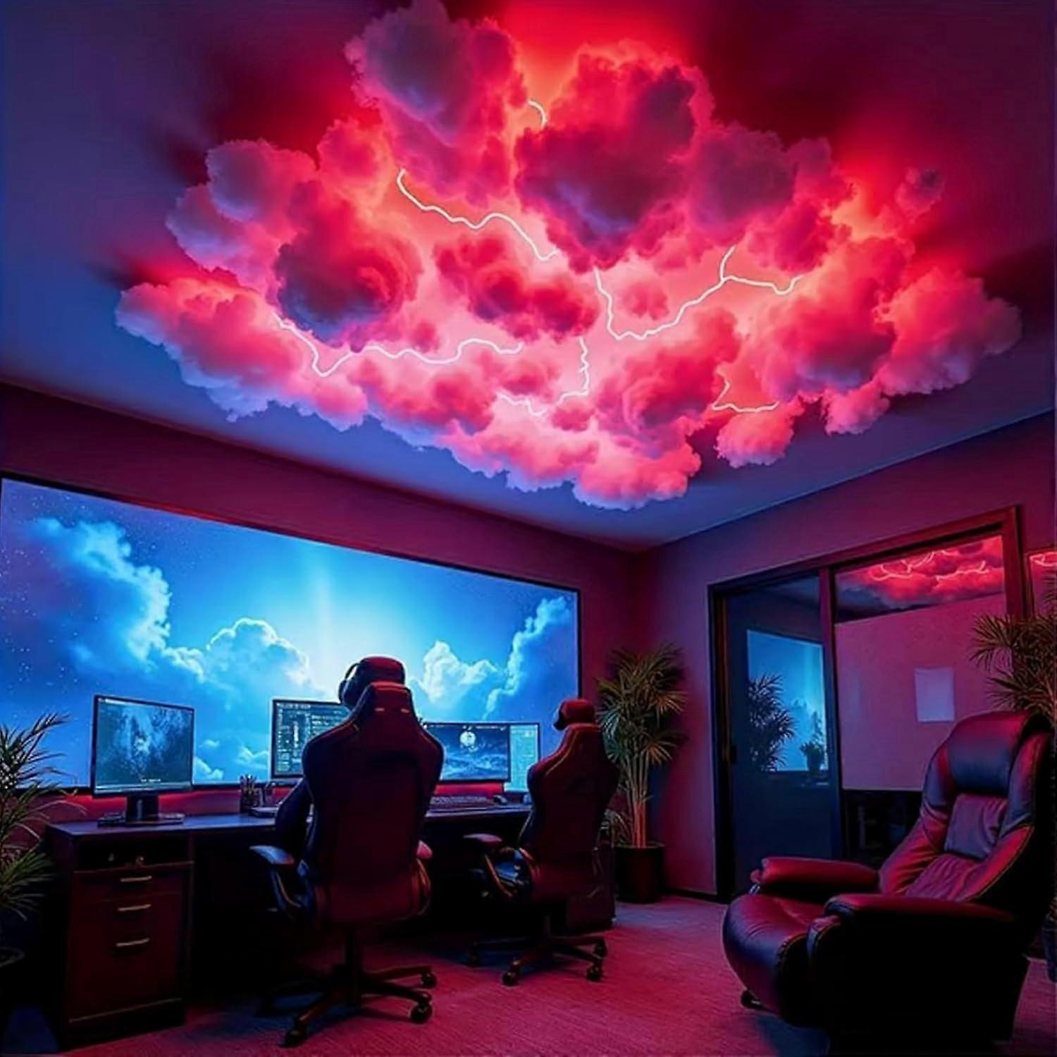 LED Cloud Light with Music Rhythm, USB Powered Thundercloud Ceiling ...