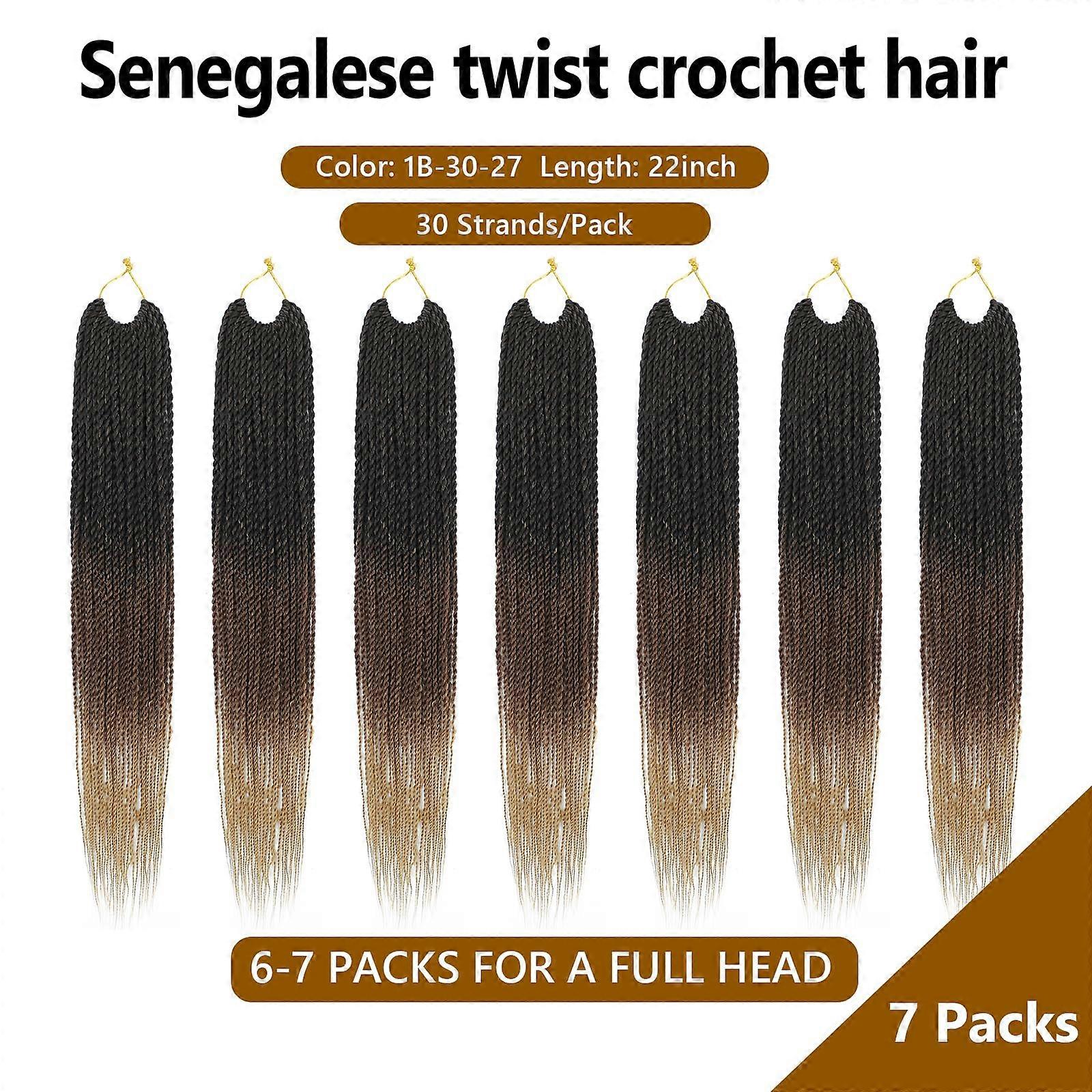 Senegalese Twist Crochet Hair 22 Inch Pretwisted Prelooped Boho Goddess ...