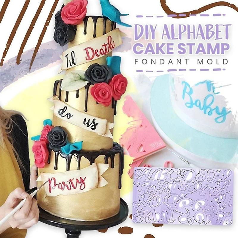 DIY Alphabet Cake Stamp Fondant Mold Cakes Cookies Pastries Mold for ...