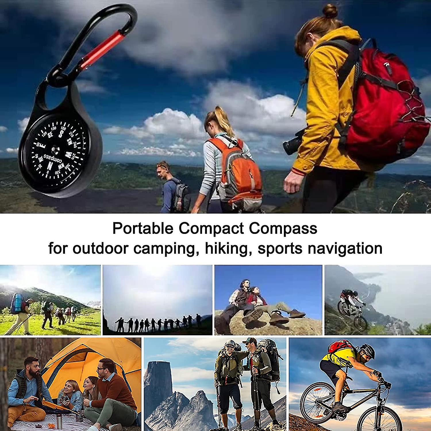 Keychain Compass,portable Mini Compass, Metal Carabiner Compass ...
