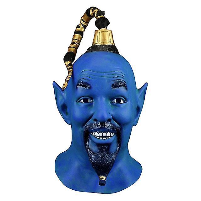 Movie Aladdin Cosplay Mask The Magic Lamp Mask Latex Blue Elf Halloween ...