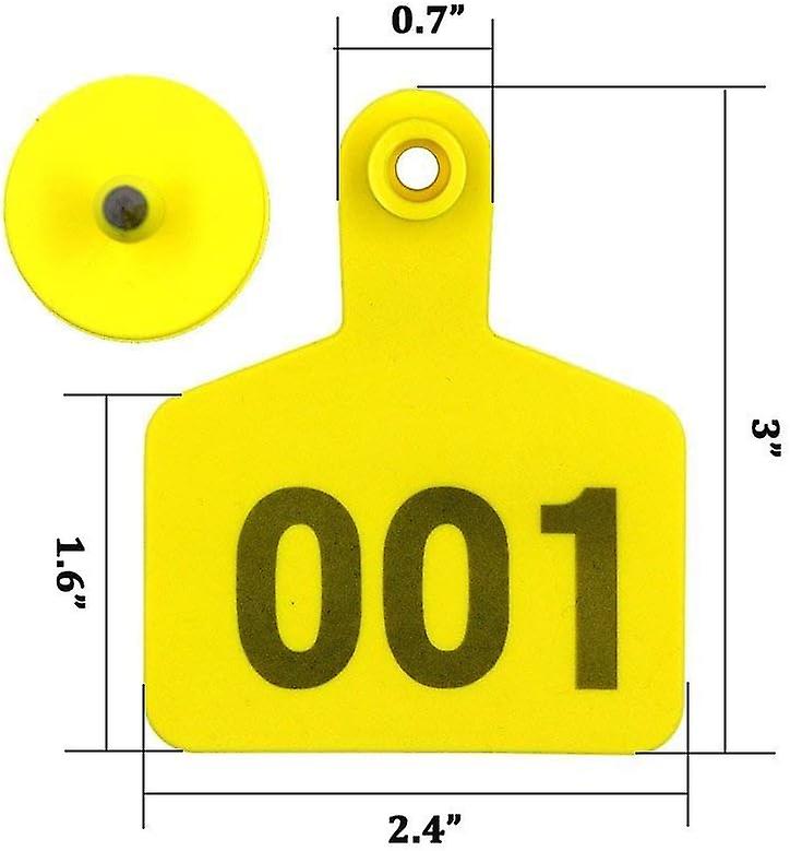 Farm 100 Sets Cattle Ear Tags Tpu Material Cow Ear Tag With Number 001 ...
