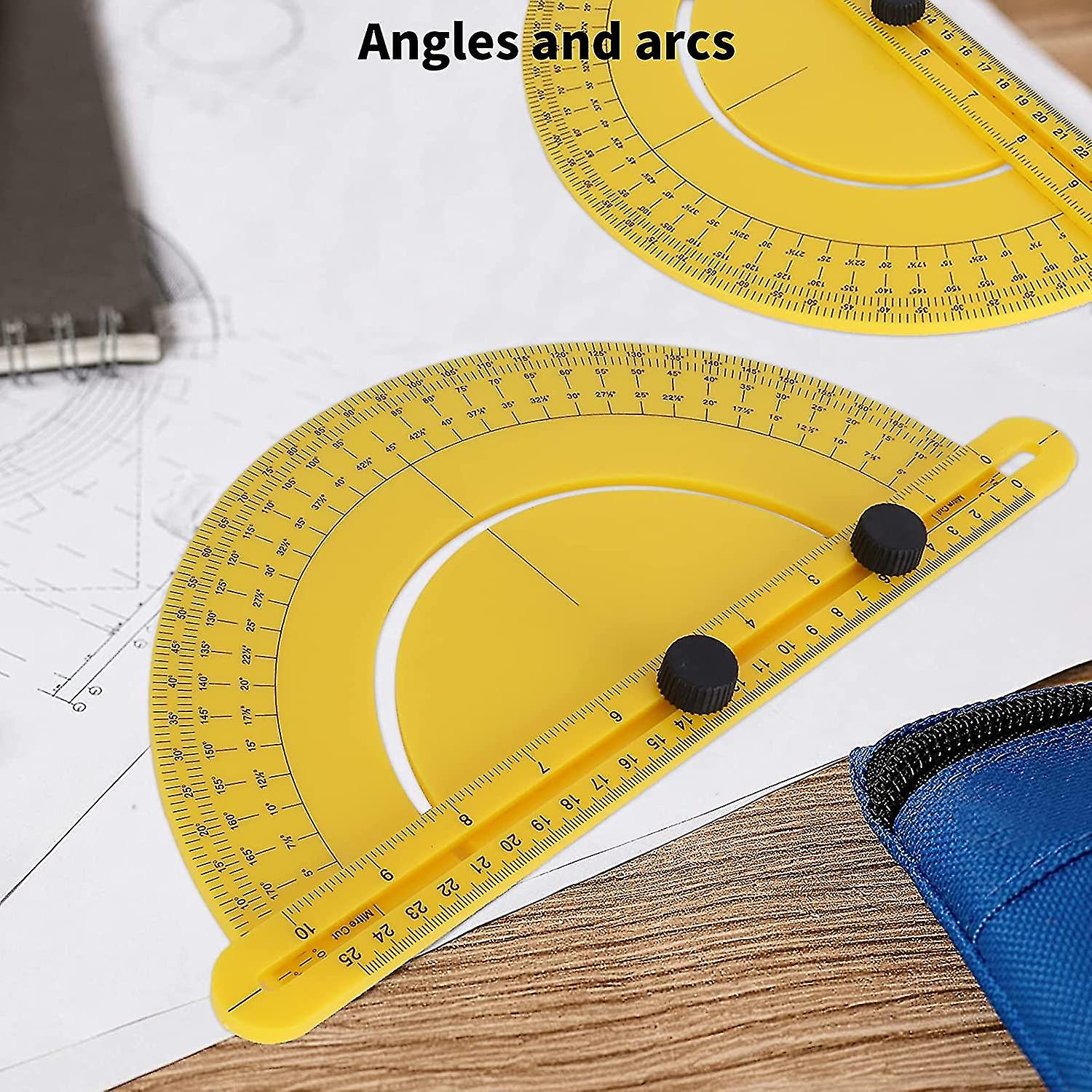 Angle Ruler, Precise Plastic Ruler For Drafting For Carpentry For ...