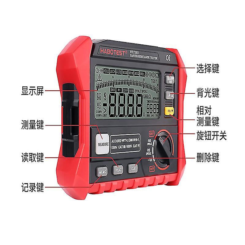 Ht2302 Grounding Resistance Tester Digital Insulation Grounding ...
