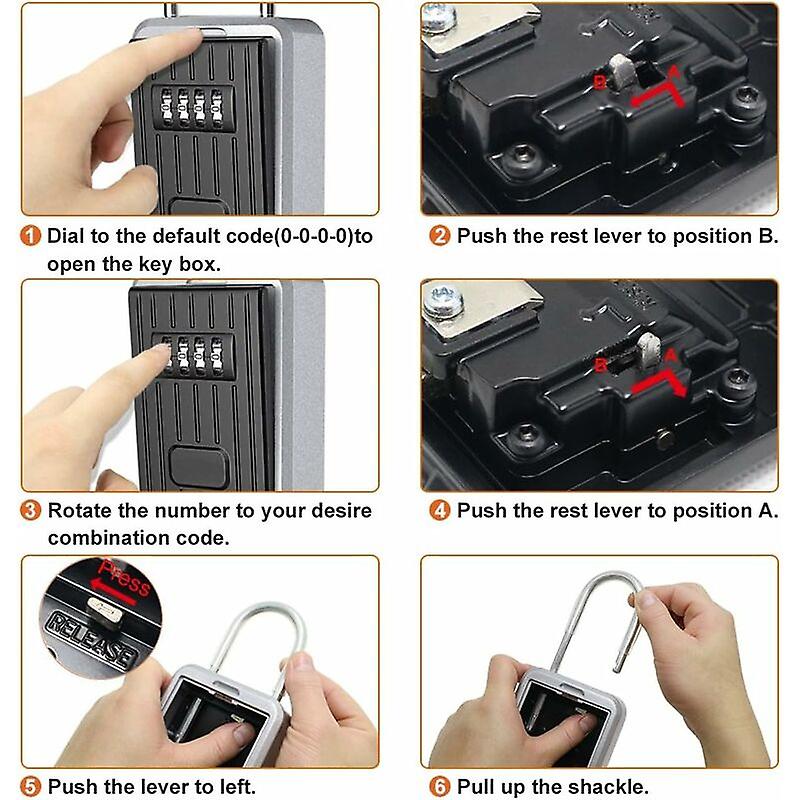 1 Piece Secure Key Box Wall Mounted Key Box with 4 Digit Numeric Code ...