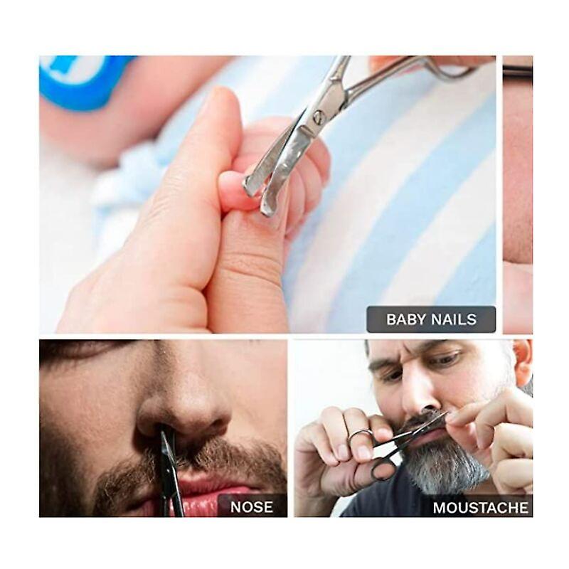 Round Stainless Steel Facial Hair Scissors/Safety Scissors for Nose ...