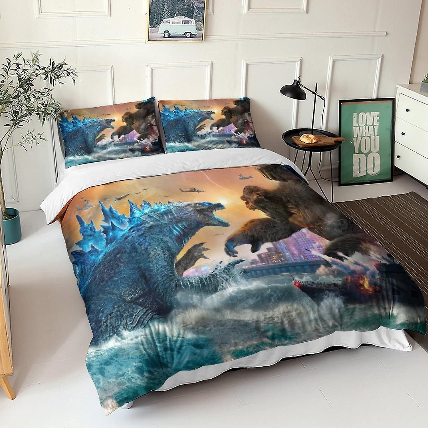 ALXFFBN Godzilla Vs Kong Duvet Cover Set 3D Printed Duvet Cover Set ...
