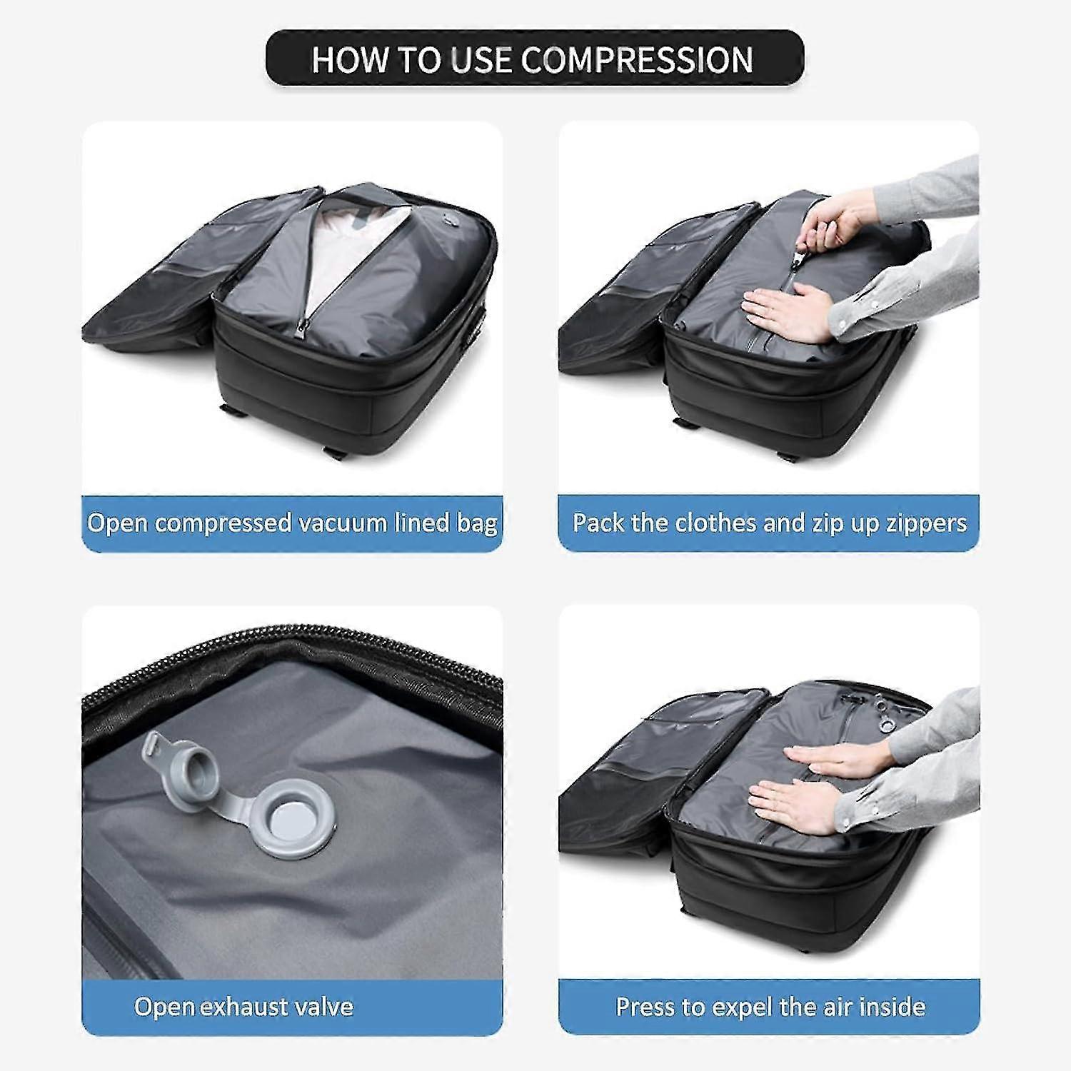 Backpack, Vacuum Backpack Travel, 60L Expandable Backpack with Vacuum ...