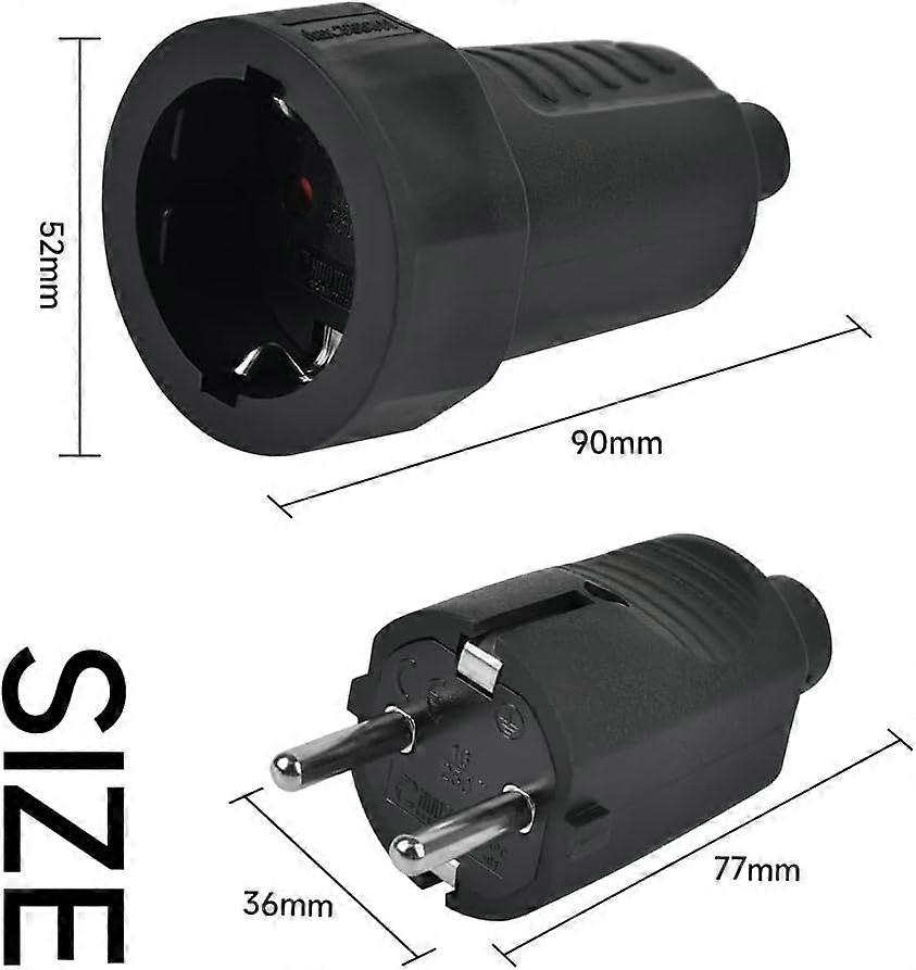 3 IP44 Male Plugs and 3 Female Sockets, 2-Pin 250V 16A IP44 Plug ...