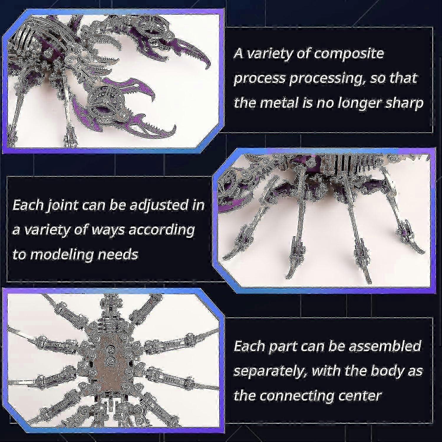 454 Pieces Scorpion 3d Metal Model Kits zxin | Fruugo UK
