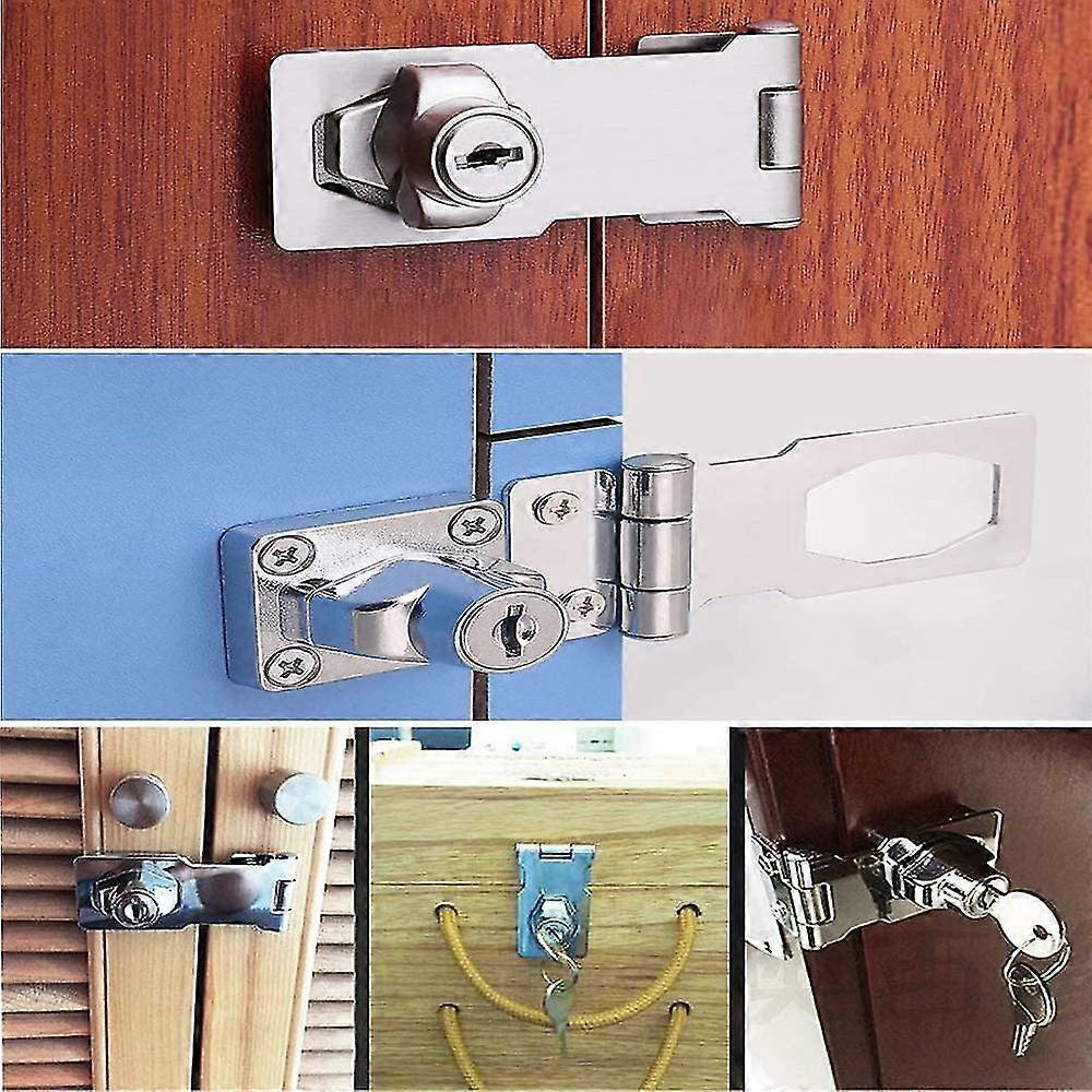 hasp Lock Stainless Steel Door Bolt Latch Buckle With Padlock And Key ...