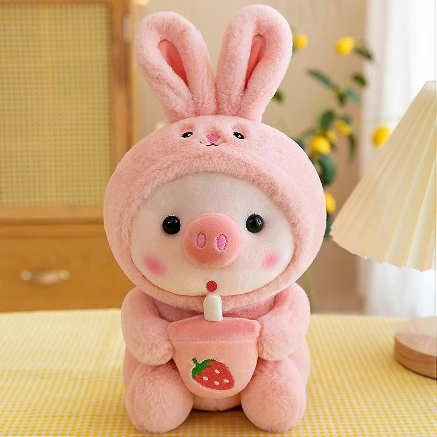 Pig Plushie - Cartoon Shape Pig Tea Plush | Lively Expression Pig Milk ...