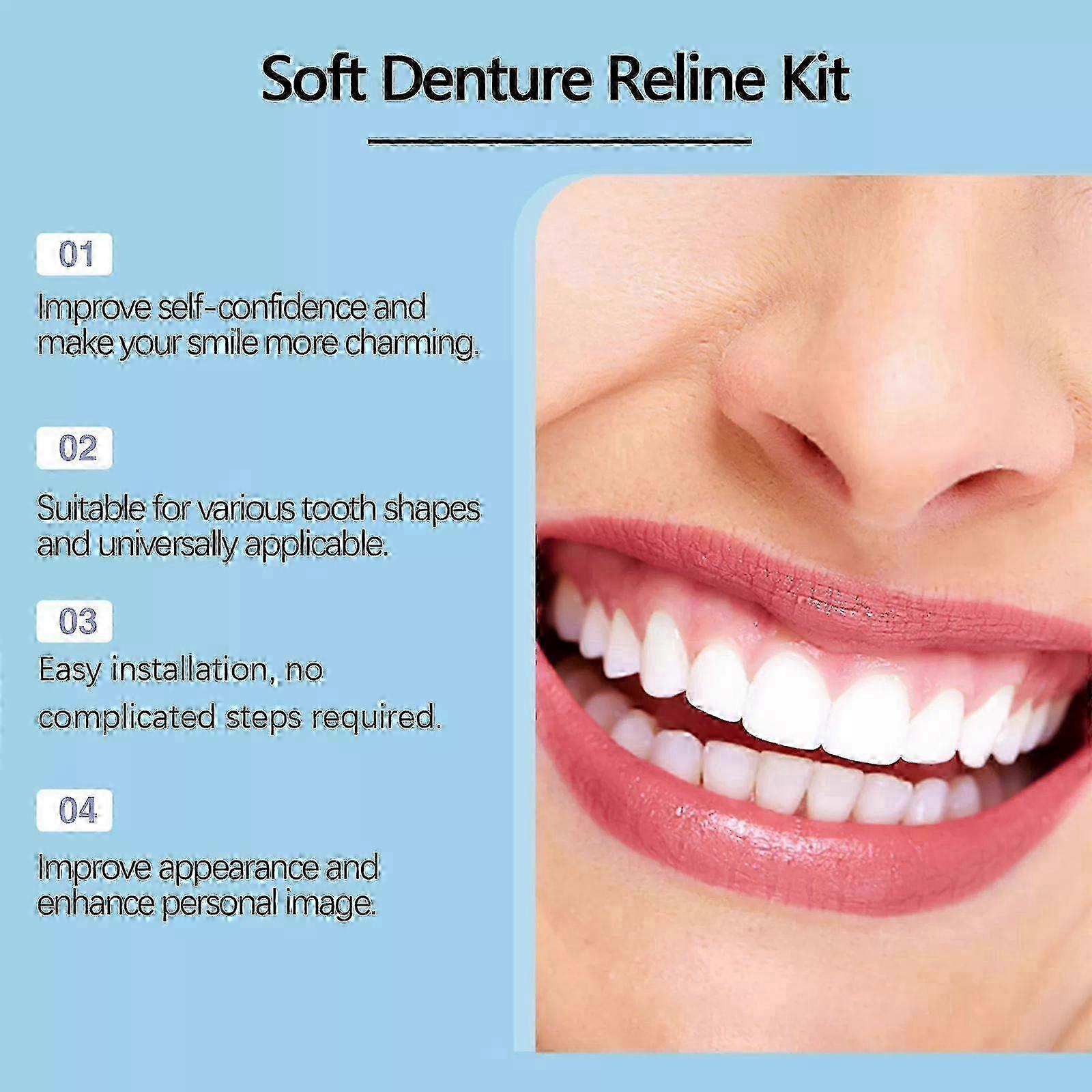 Perfect Fit Denture Silicone Reline Kit Soft Denture Reline For Men And ...