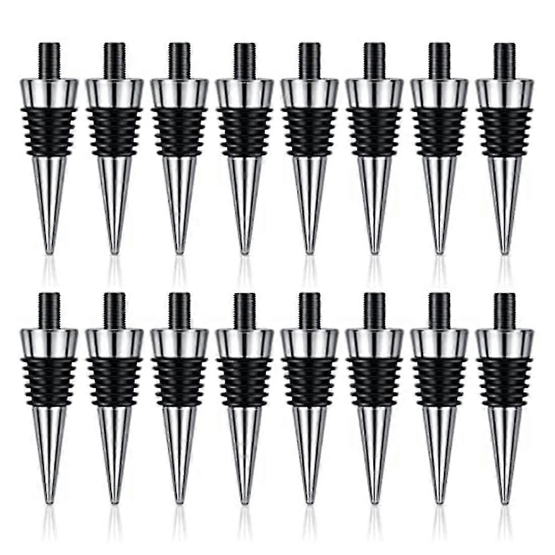 16 Pieces Metal Cork Blank Wine Cork Kit Reusable Wine Cork Insert Set ...