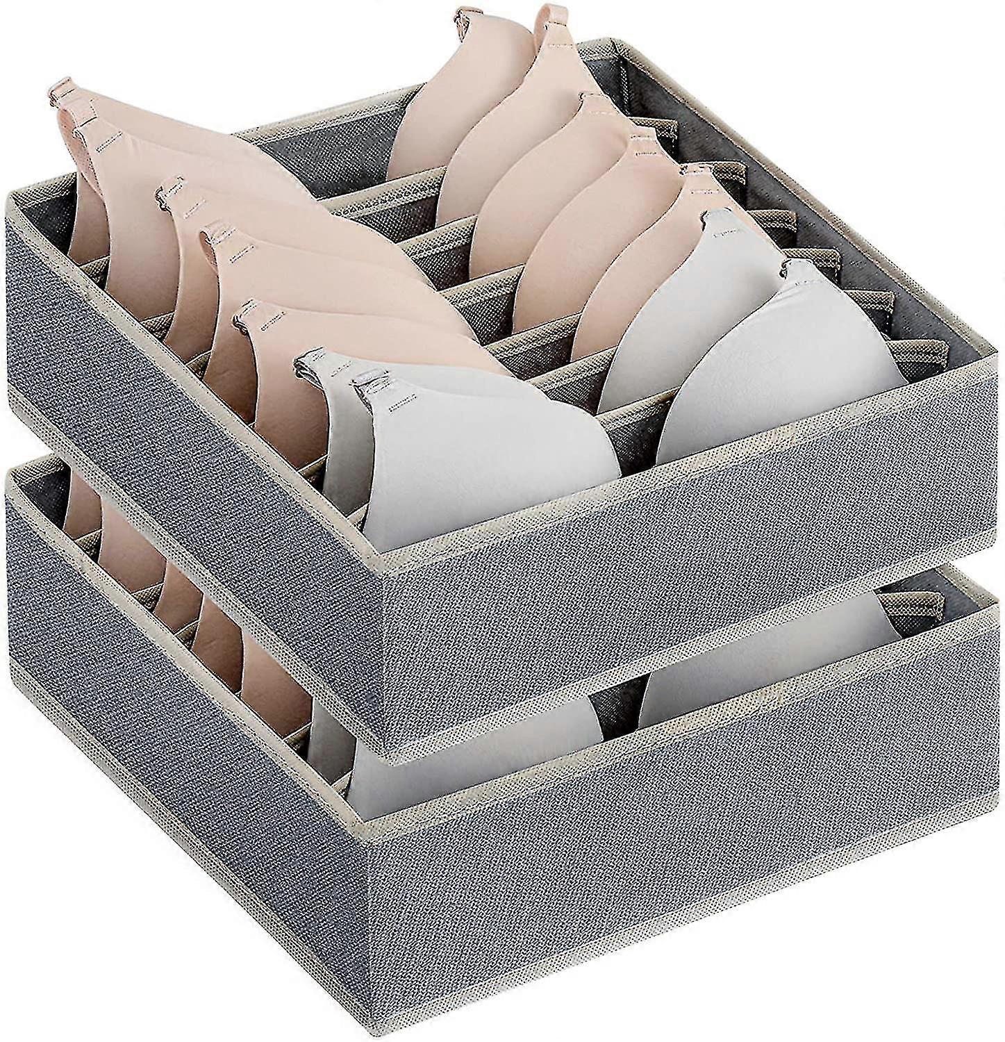 2 Pcs Bra Storage Organizers For Drawers, Foldable Closet Lingerie ...