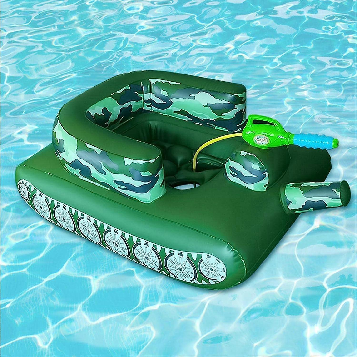 Inflatable Tank Float, Pool Floats Tank Shape with Water Cannons, Pool ...